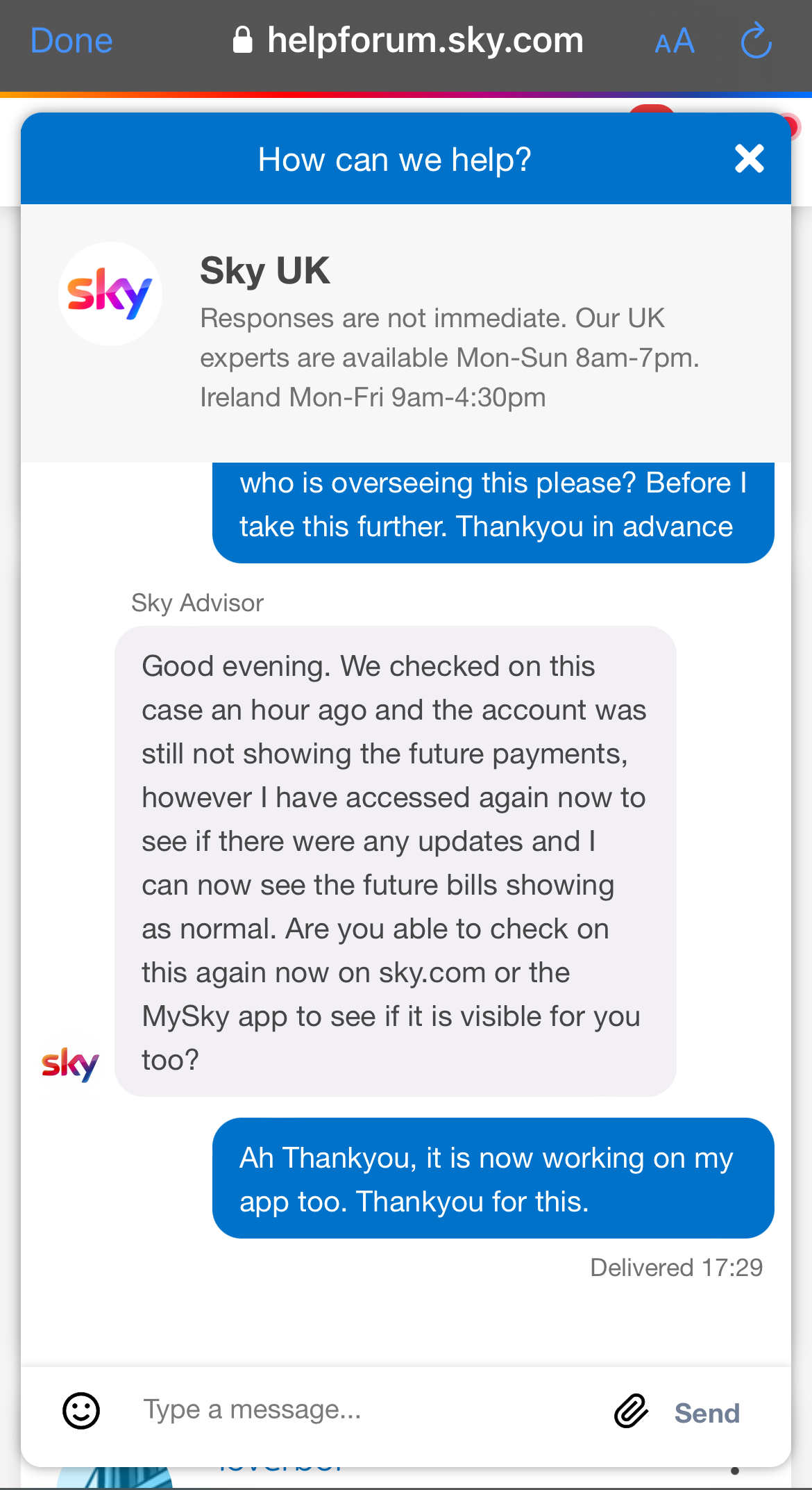 Answered: Sky Bill not loading on App or Internet - Page 4 | Sky Community