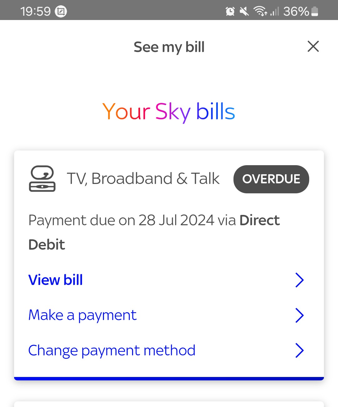 Bill carried forward | Sky Community