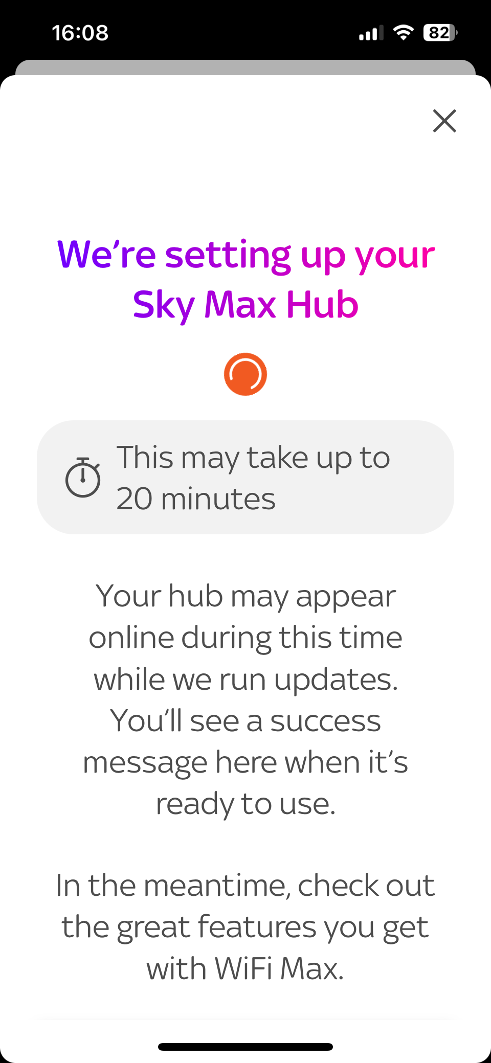Sky hub setup is stuck | Sky Community