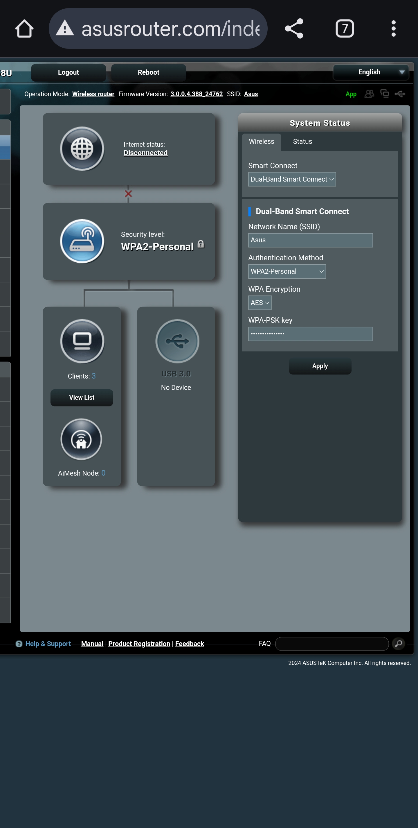 Re: Asus rt-ax58u router connection errors. | Sky Community