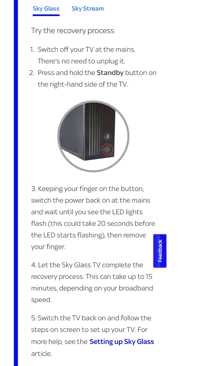 Answered: Sky Glass Power up Issues 19-9-24 - Page 89 | Sky Community