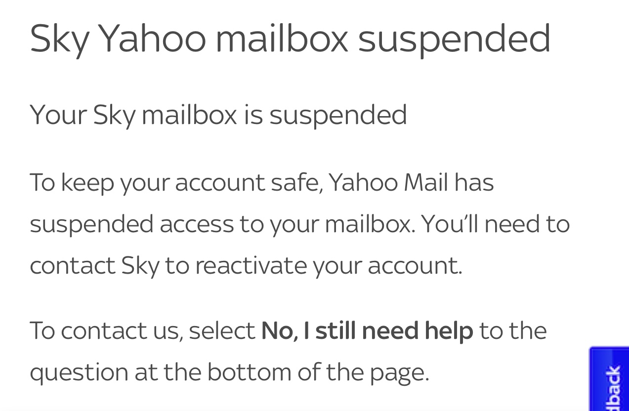 How do I restore my email if my mailbox is suspend... | Sky Community