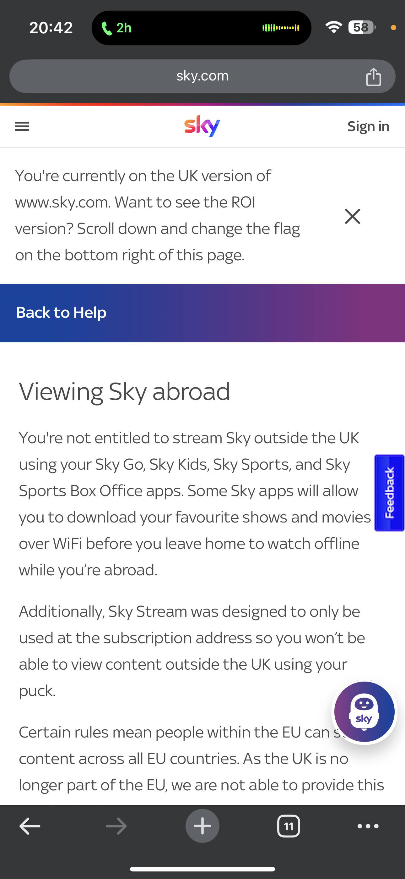 Answered: Sky stream and sky go won’t work | Sky Community