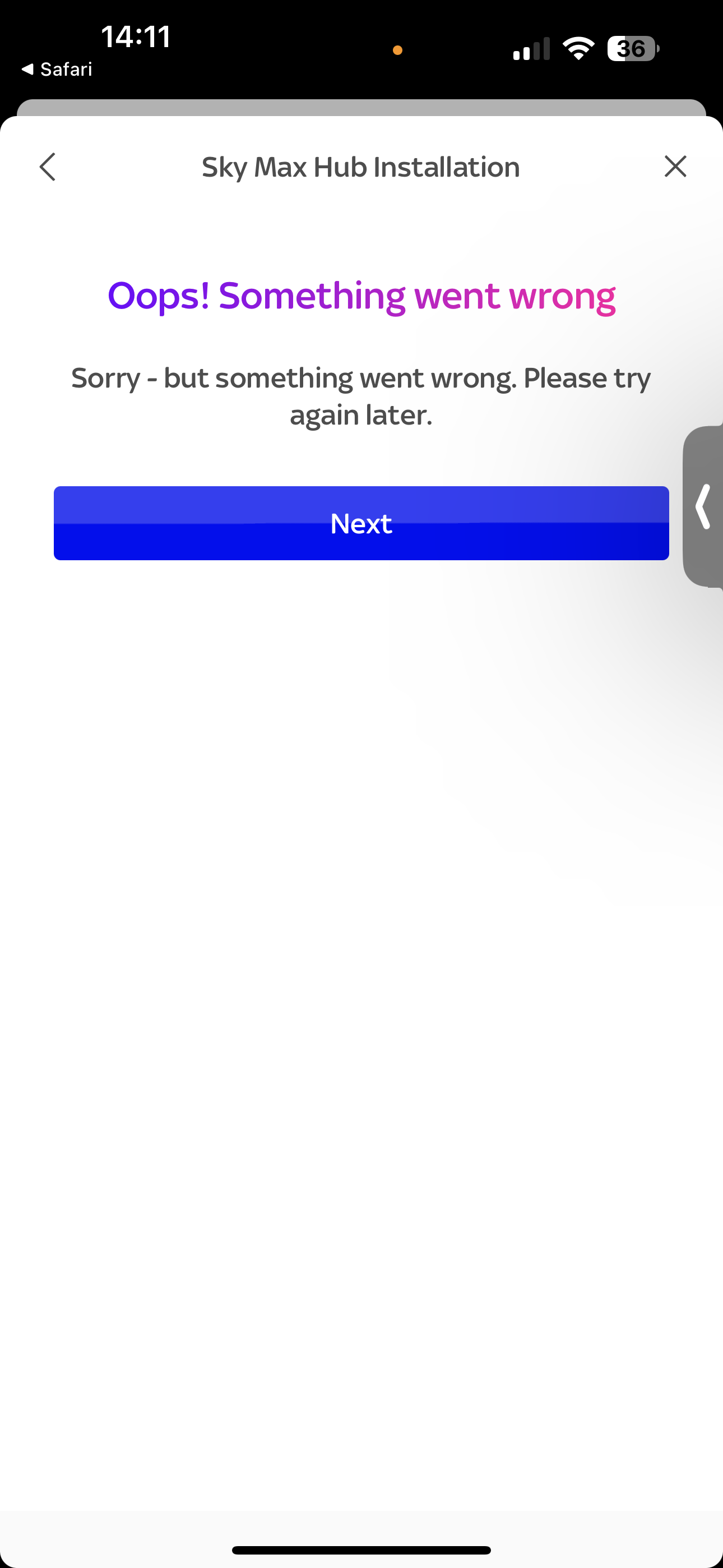 Issue with Sky app and Sky Max Hub | Sky Community