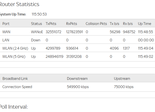 router stats getting packet burst and slow at time... | Sky Community