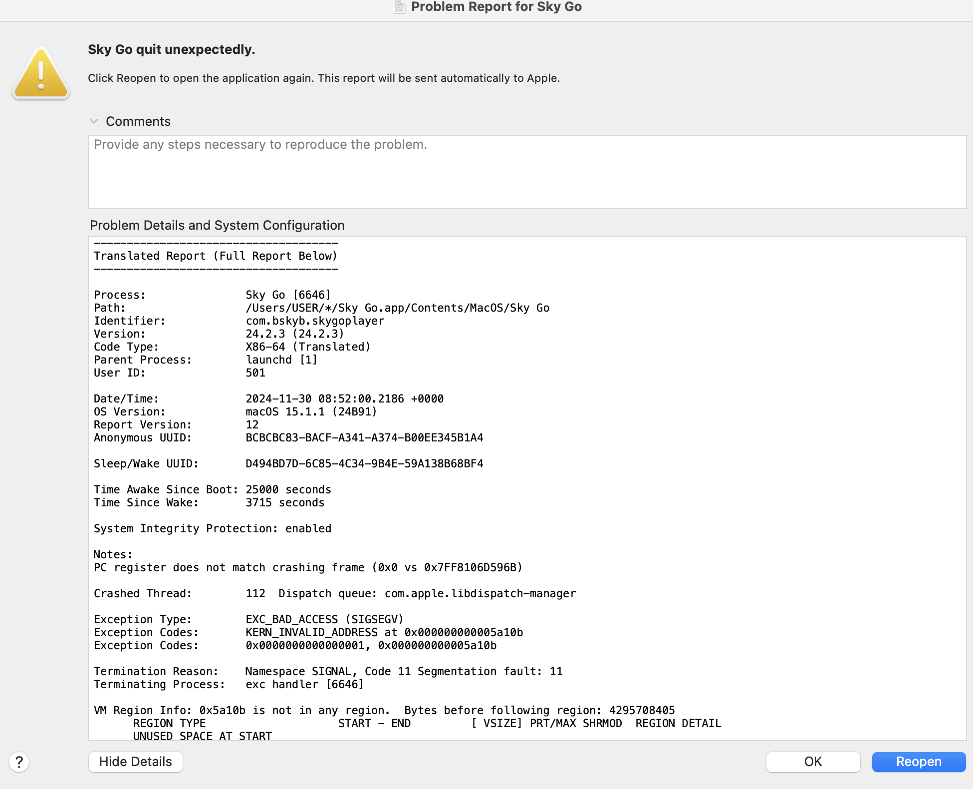 Exact Same issue - Sky Go macOS app does not open ... | Sky Community
