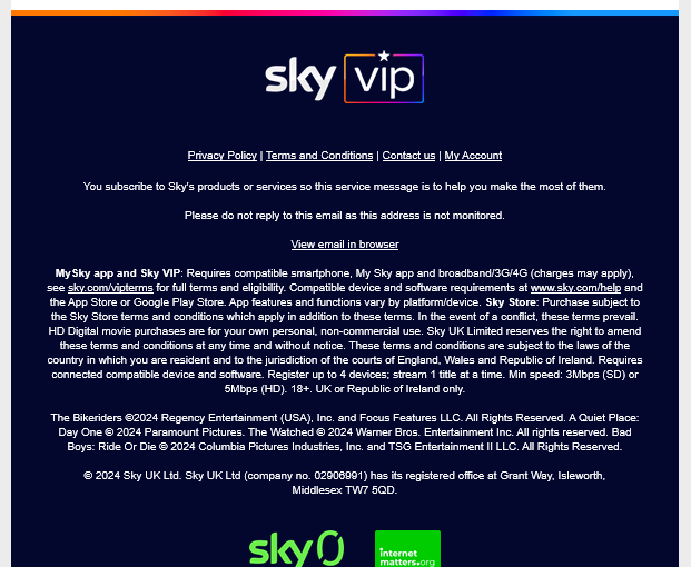 Too many Sky VIP email in breach of GDPR regulatio... | Sky Community