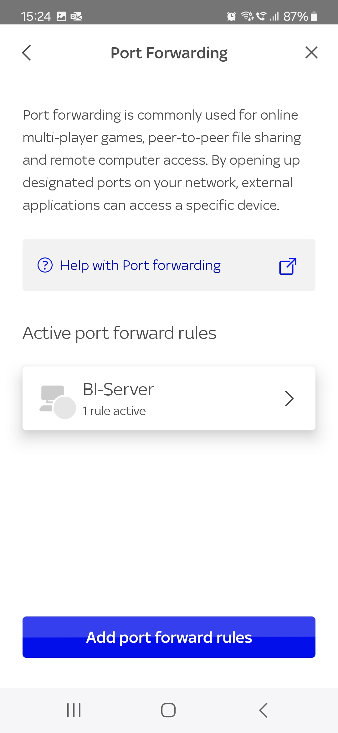 SKY MAX hub and Port Forwarding | Sky Community