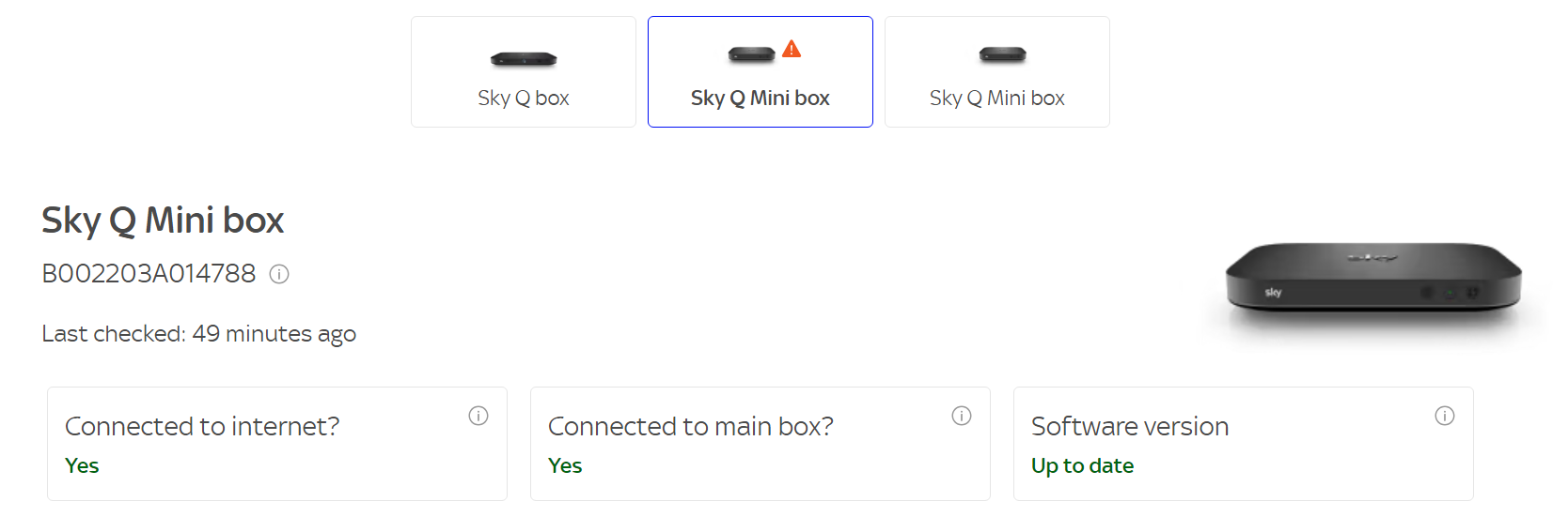 Sky mini box having issues playing back recordings... | Sky Community