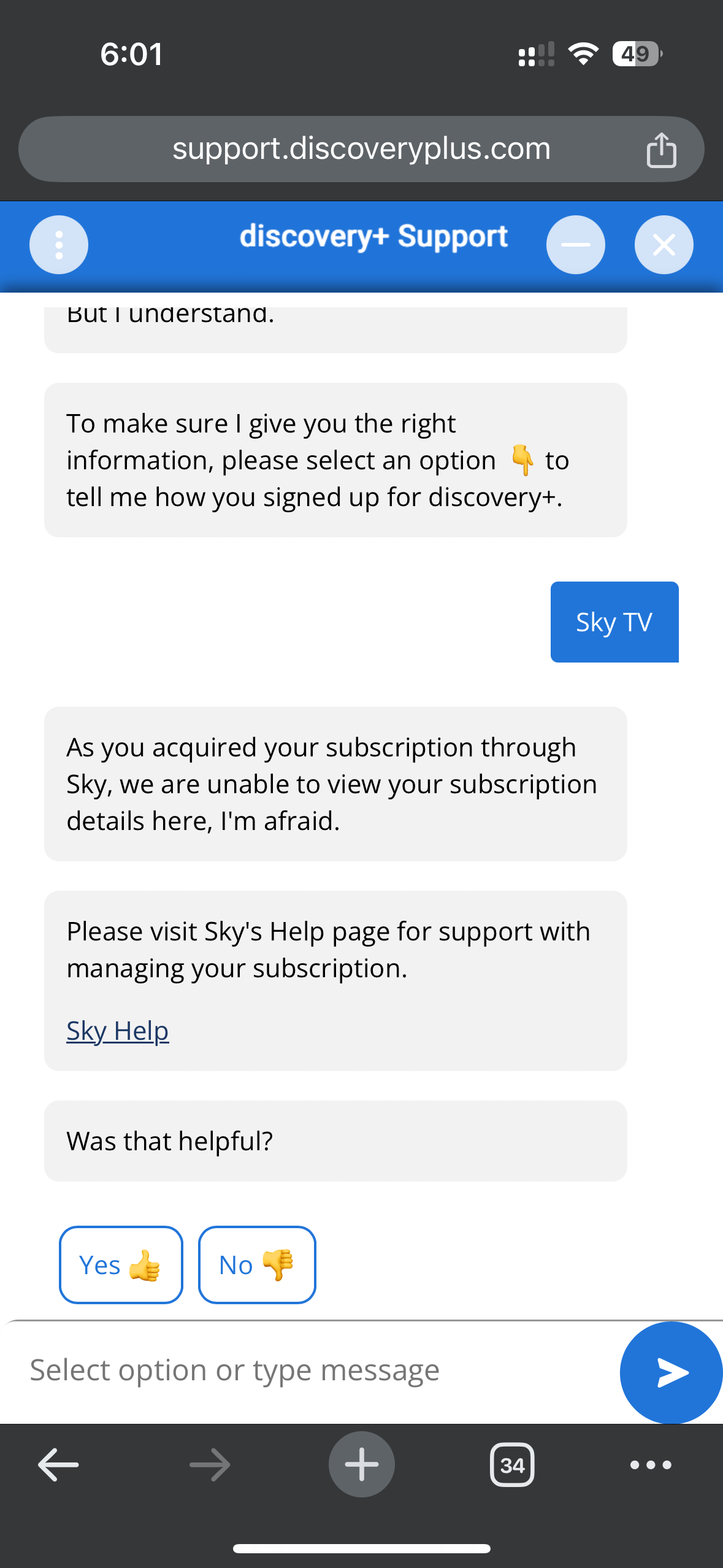 Cancel discovery + sky say I can't disconnect my a... | Sky Community