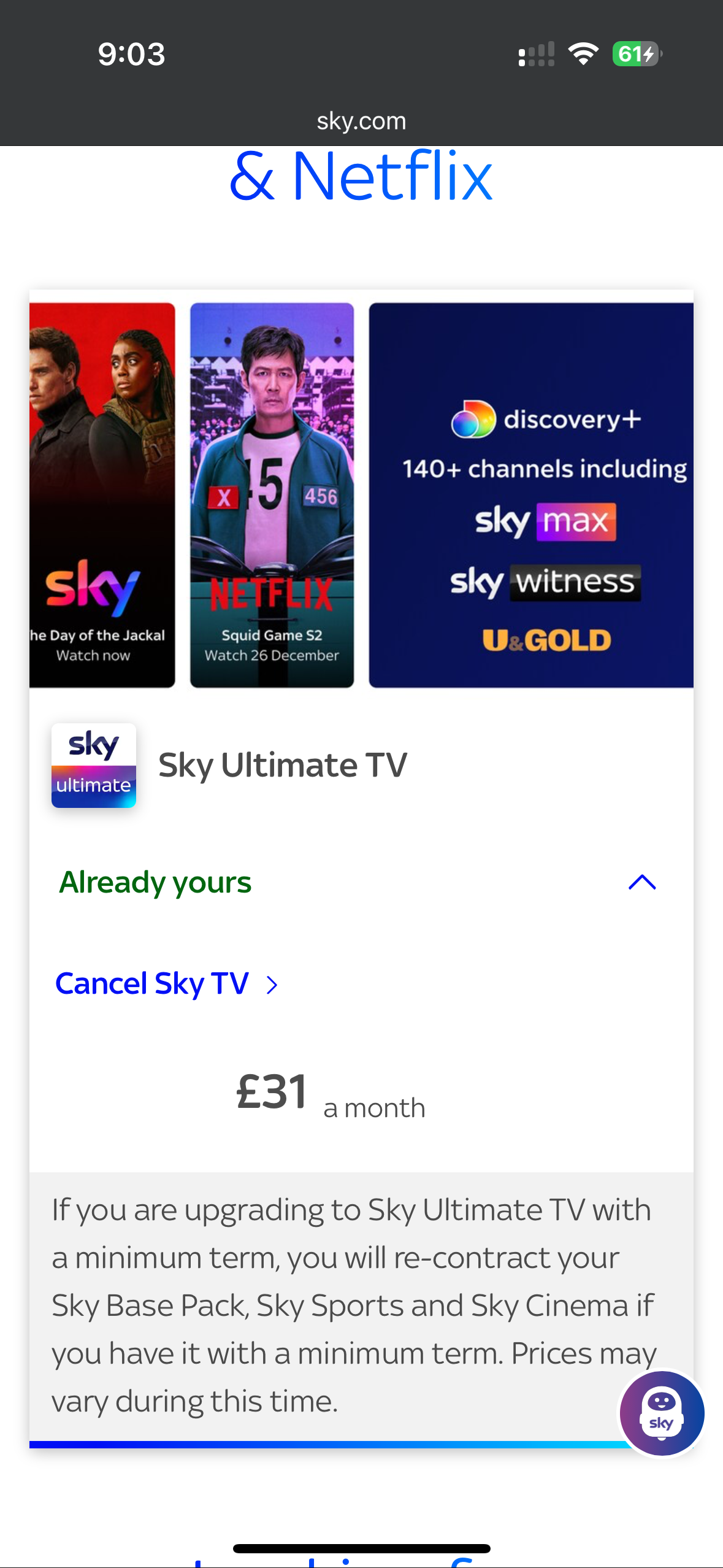 Cancel discovery + sky say I can't disconnect my a... | Sky Community