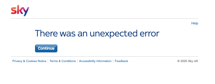 Answered: Error message - Sign In | Sky Community