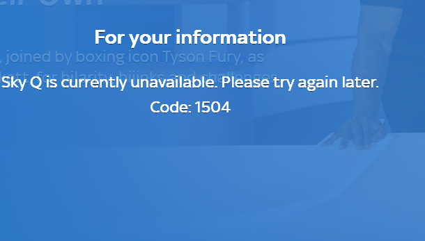 sky Go error - code 1304 | Sky Community