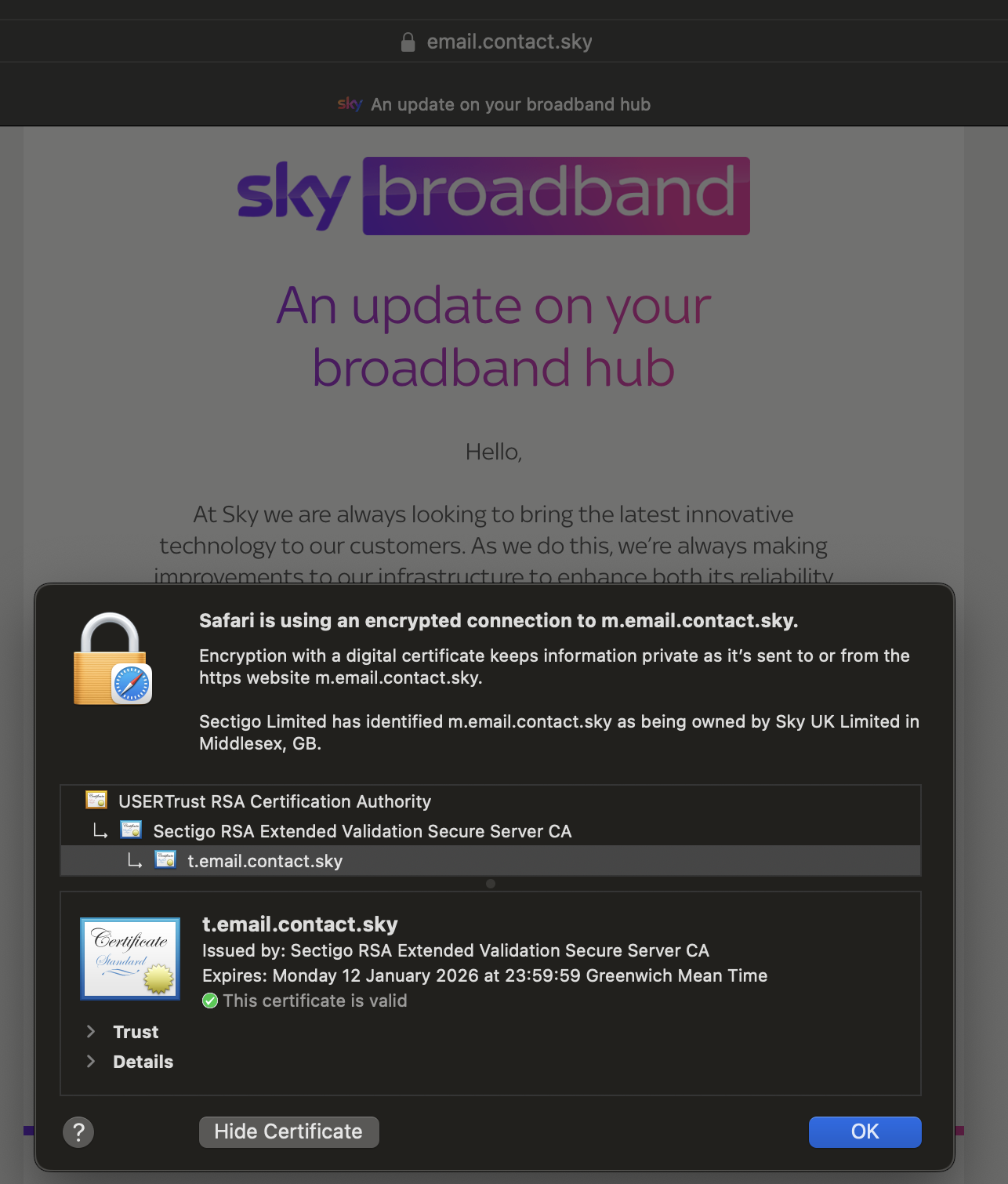 Answered: "Is this email from Sky genuine re. "An update on ... | Sky Community