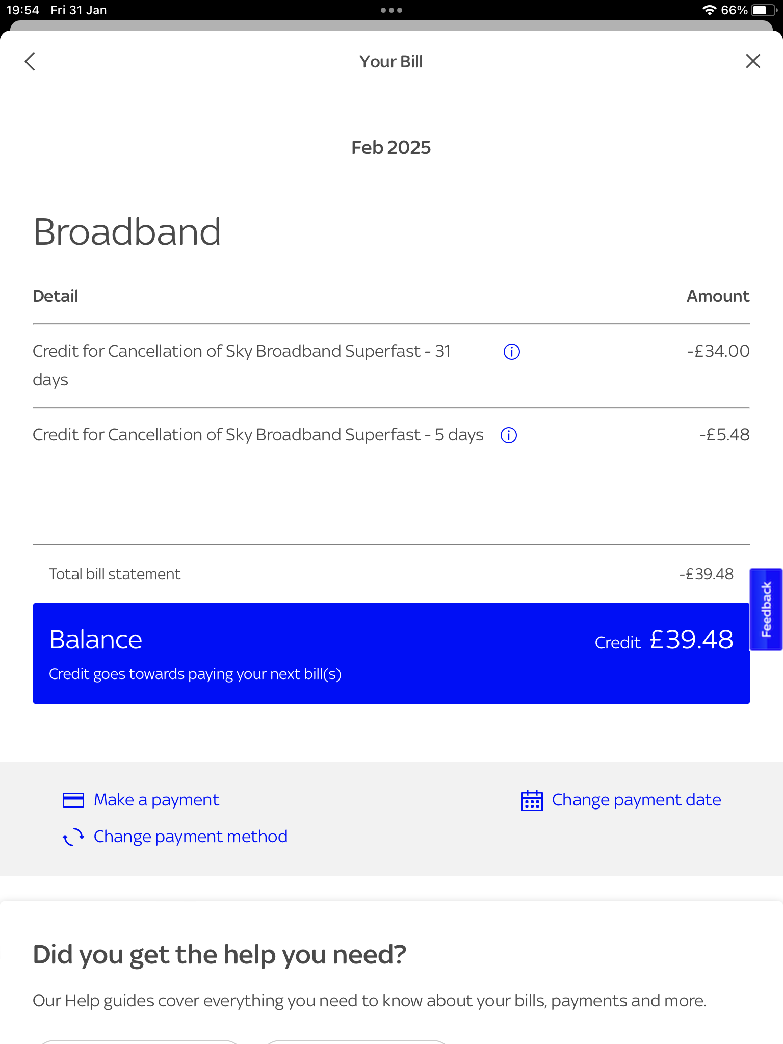 refund not credit | Sky Community