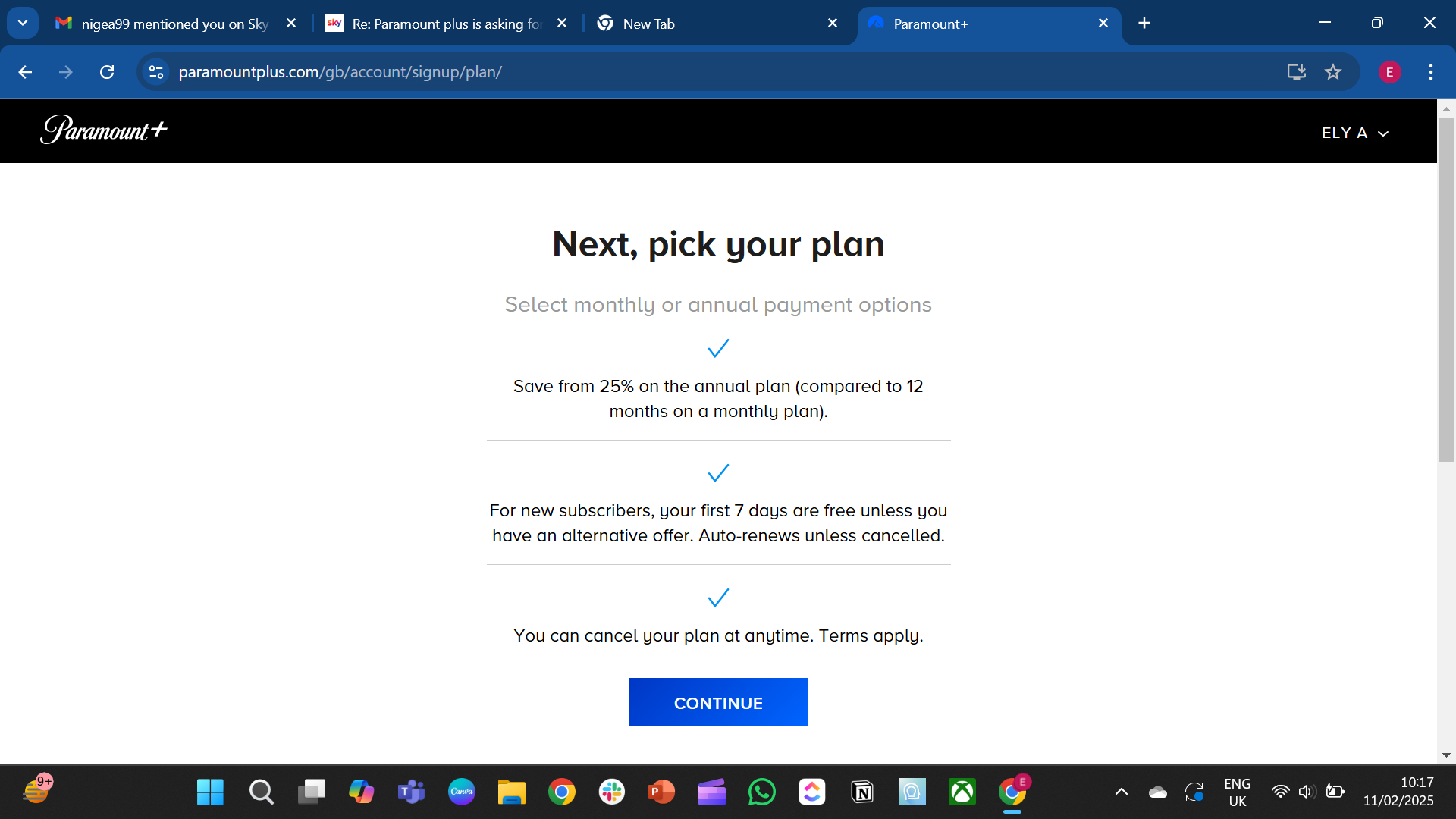 Paramount plus is asking for a pin I don’t have to... | Sky Community