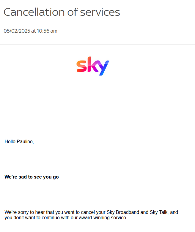 Cancelling Sky TV and Broadband and Talk - Viewing... | Sky Community