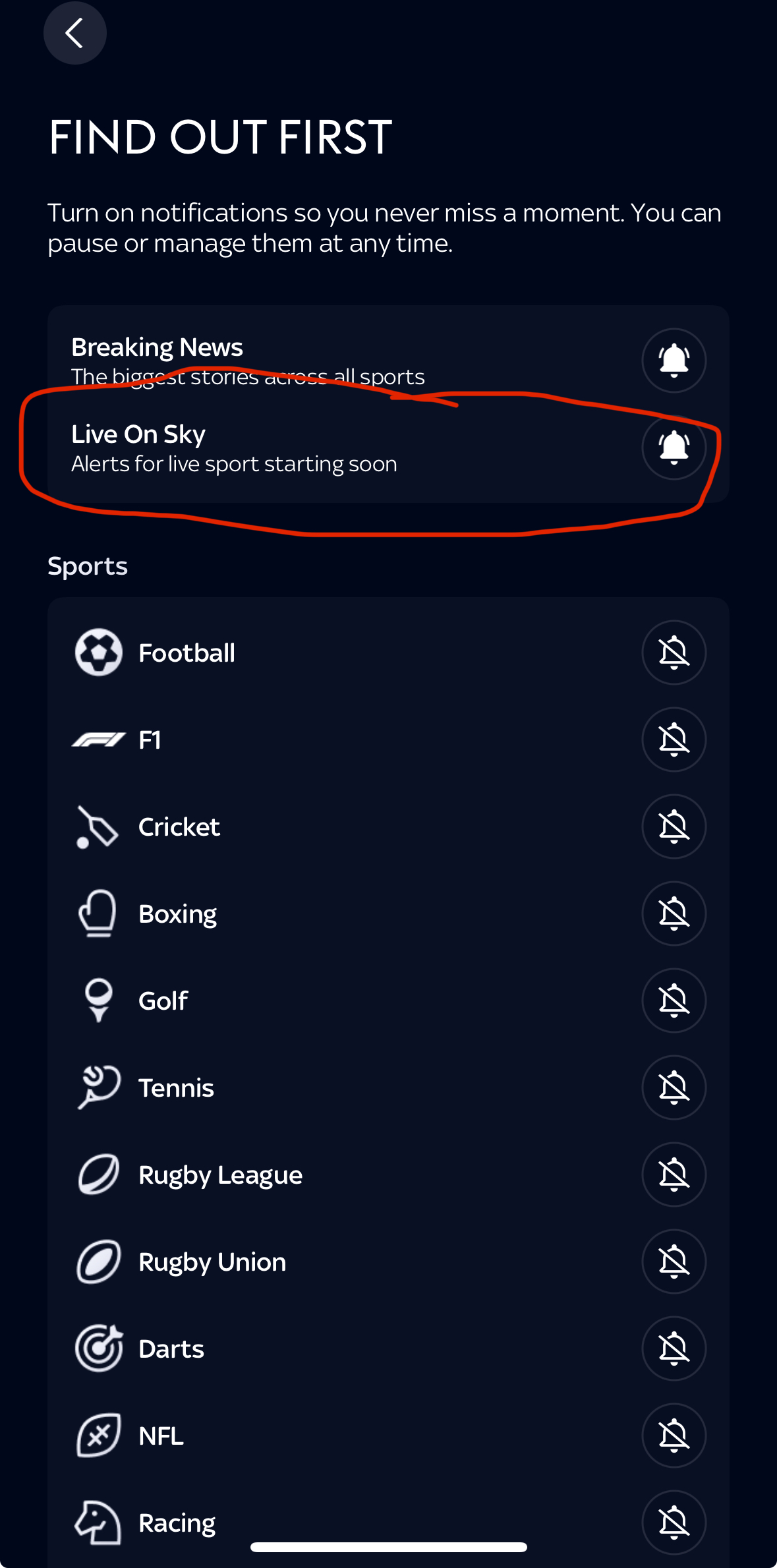 Sky Sports App Notification | Sky Community