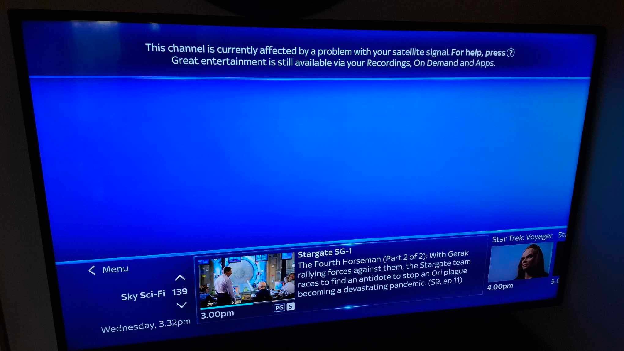No satellite signal on some channels | Sky Community