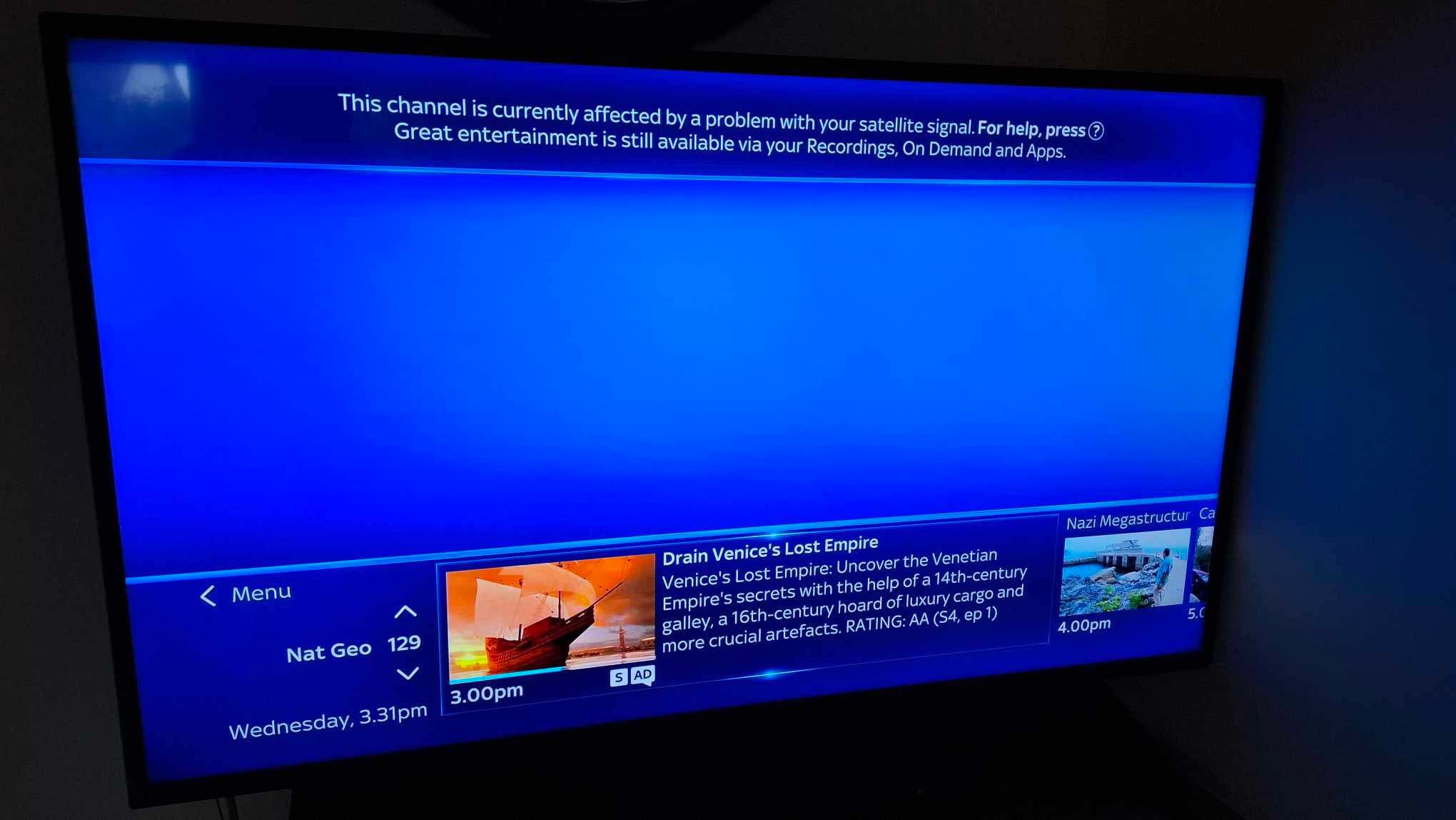 No satellite signal on some channels | Sky Community