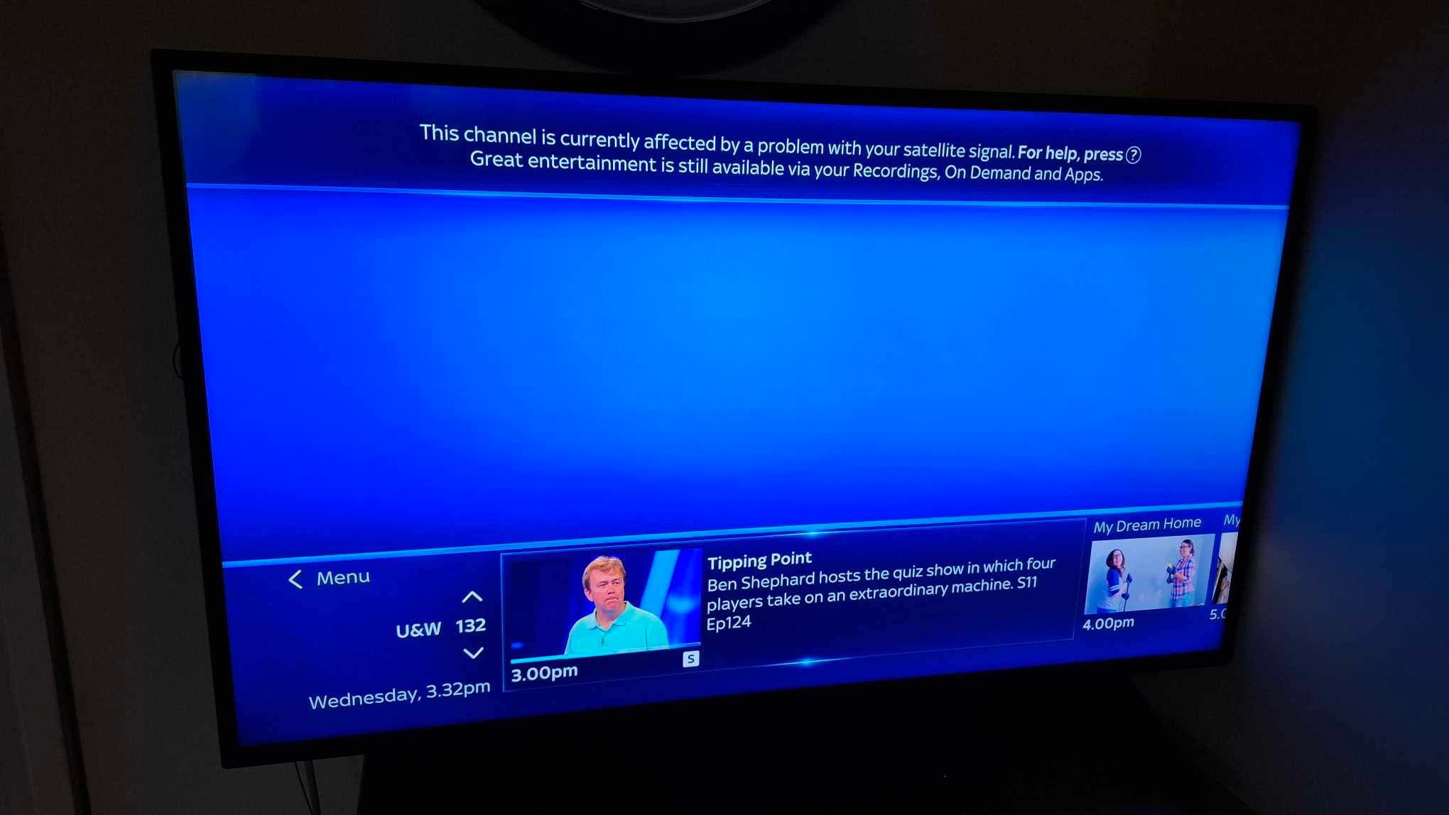 No satellite signal on some channels | Sky Community