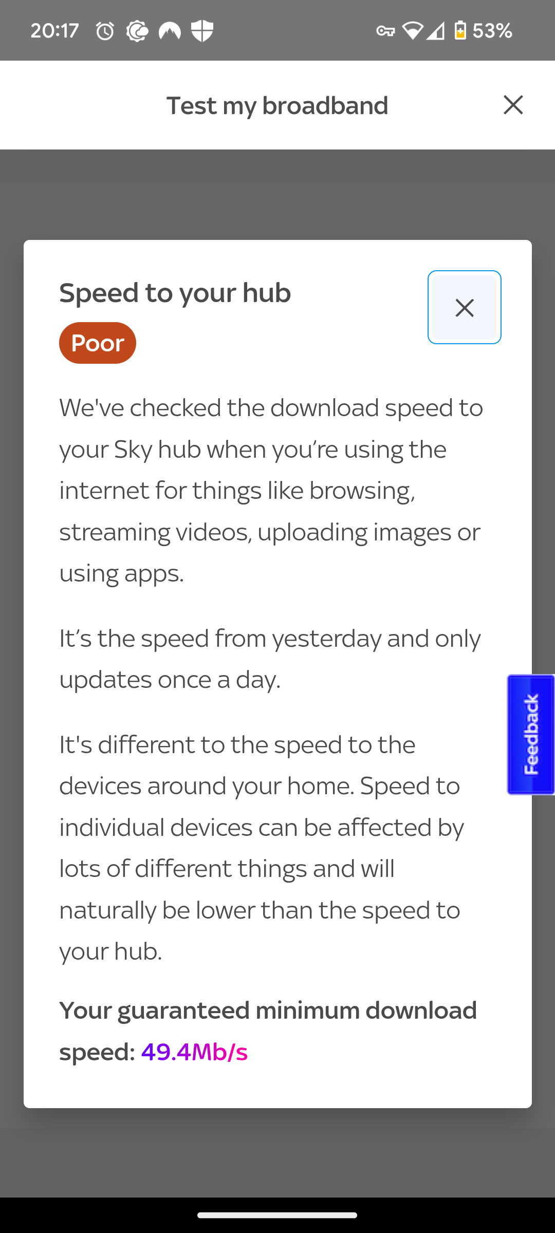 Unmet Broadband Speed Guarantee | Sky Community