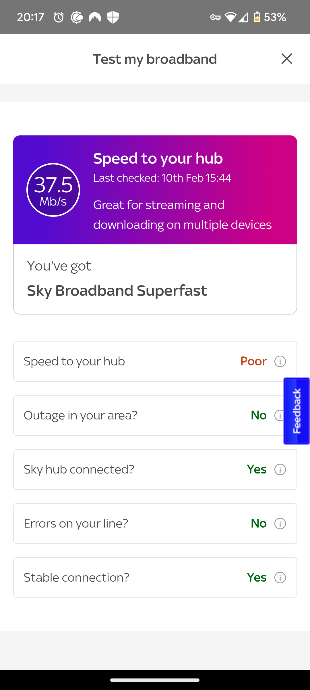 Unmet Broadband Speed Guarantee | Sky Community