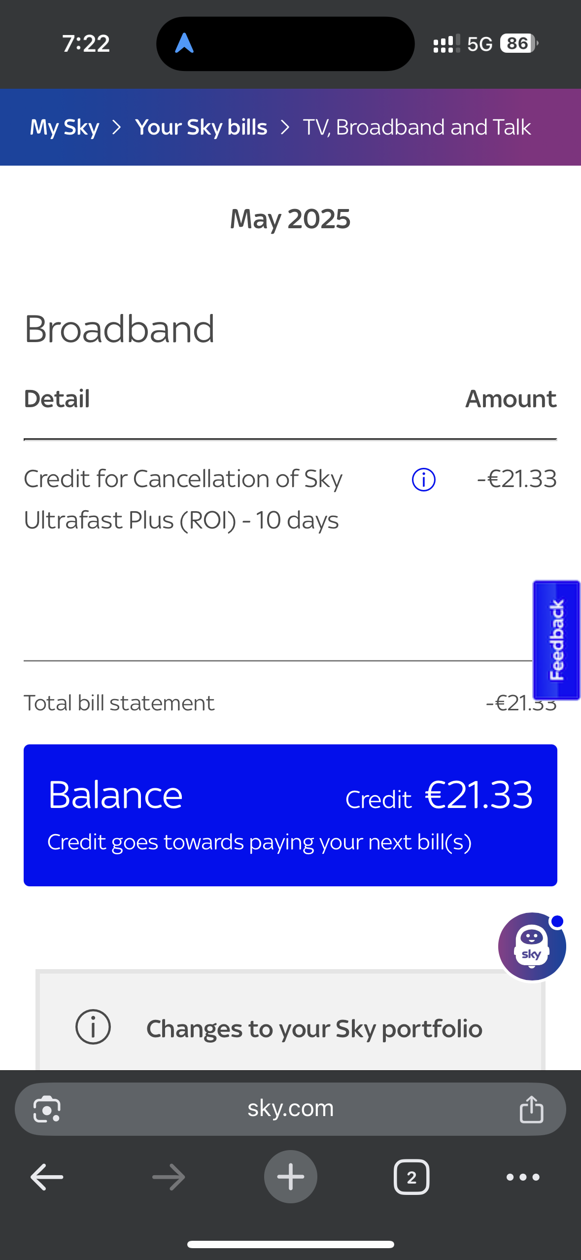 Credit refund | Sky Community