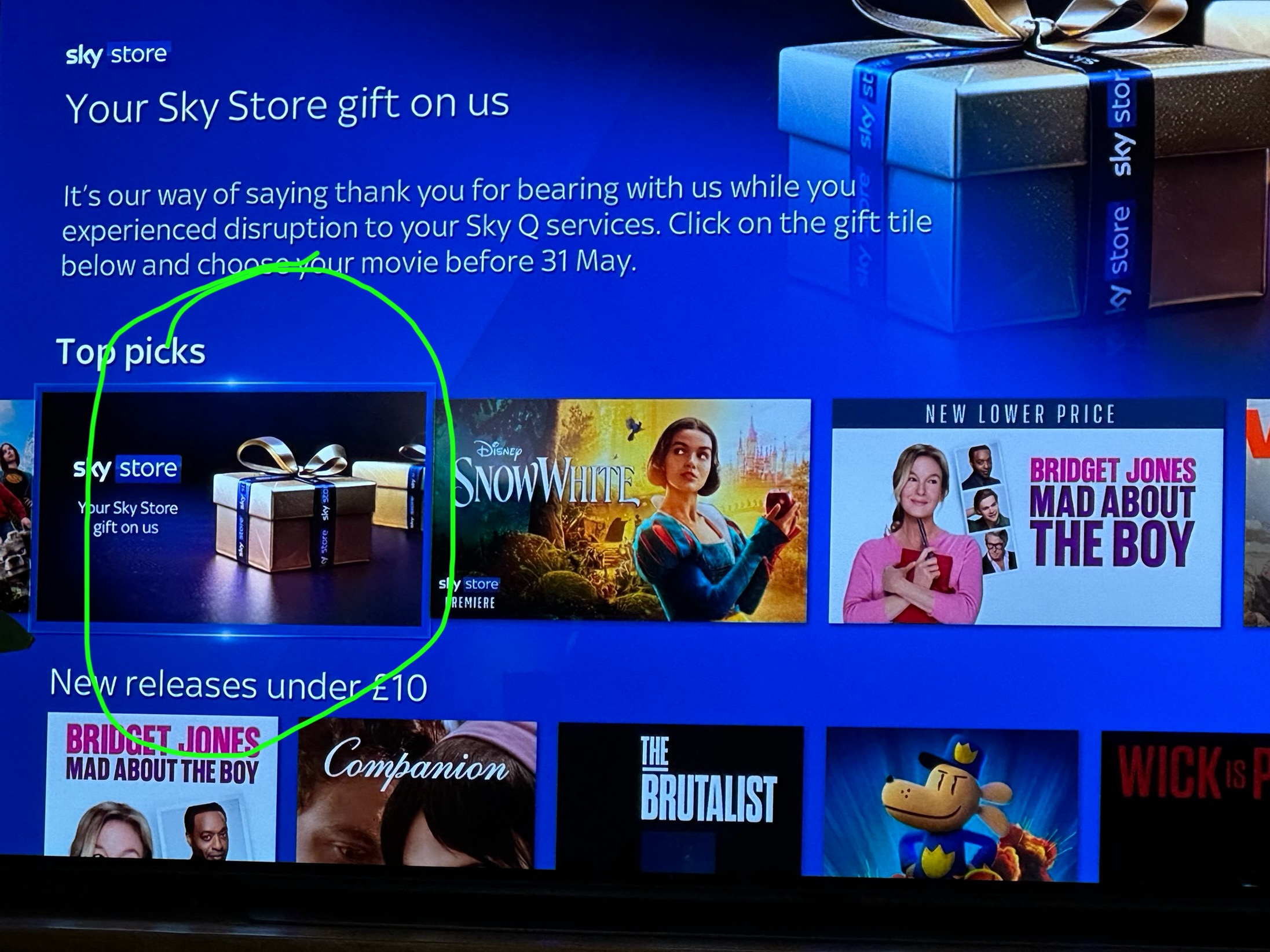 Re: Sky Store Gift on us | Sky Community
