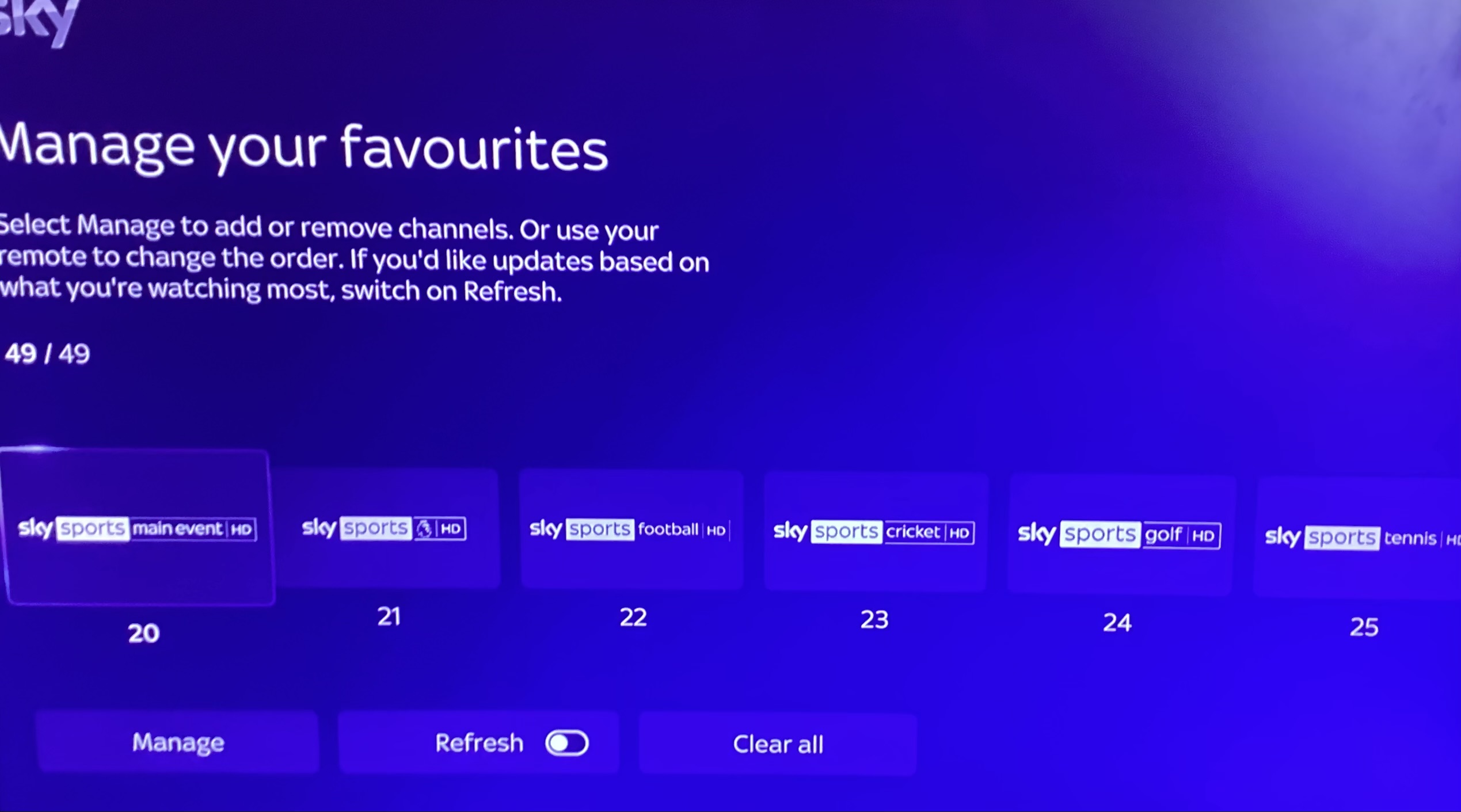 Answered: Favourite Channels | Sky Community
