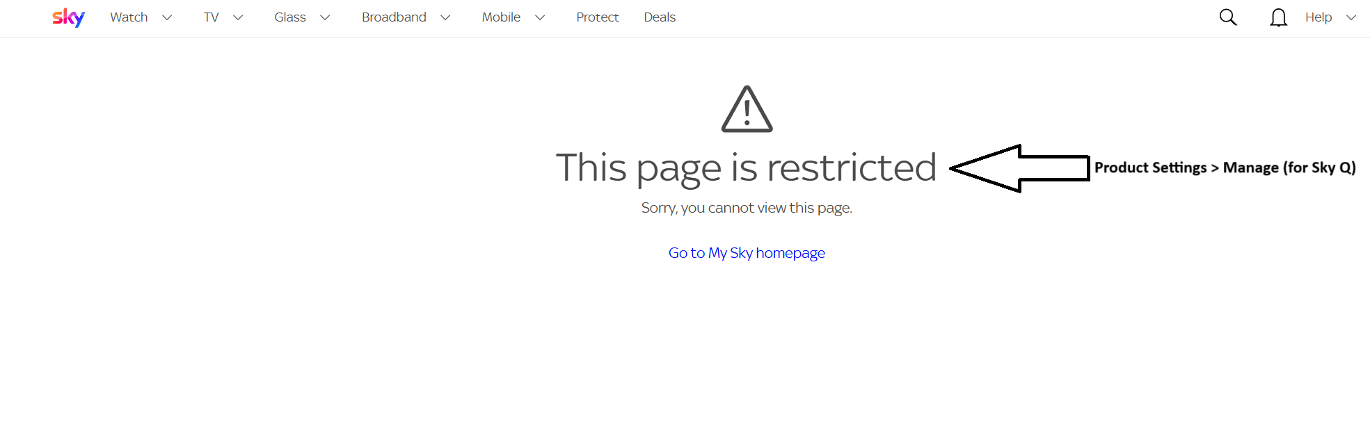 Can't access parts of my Sky account – multiple pa... | Sky Community