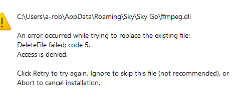 Answered: Sky go not installing | Sky Community