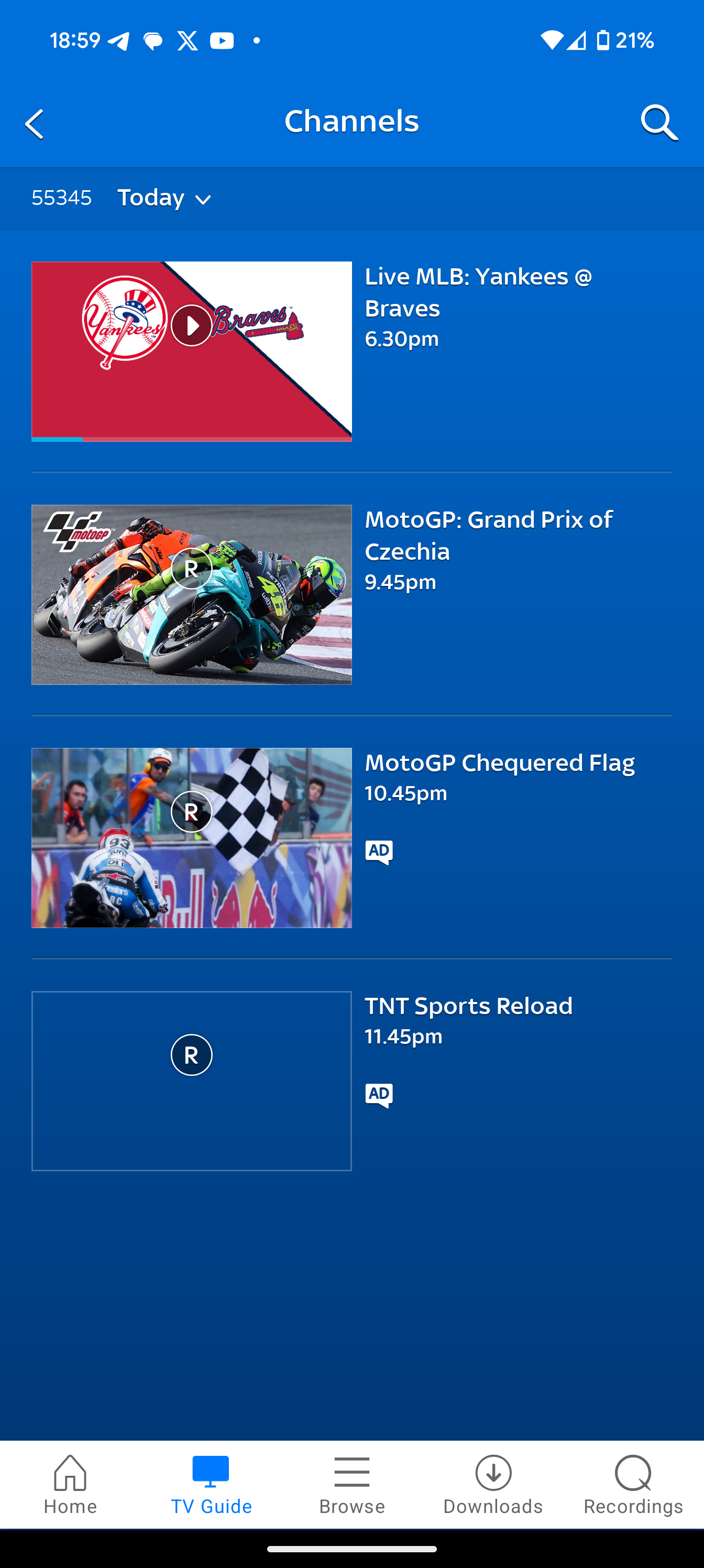 Answered: Re: TNT Sports 1 not showing on Sky Go but TNT Spo... | Sky ...