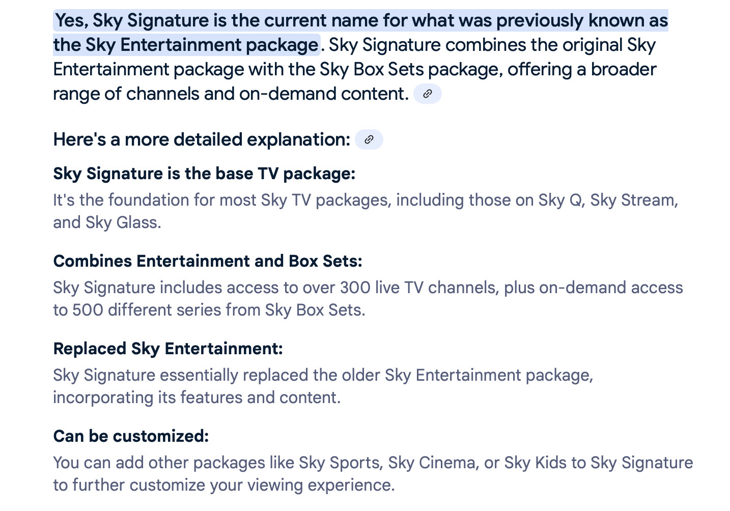 Sky Entertainment vs Signature. | Sky Community