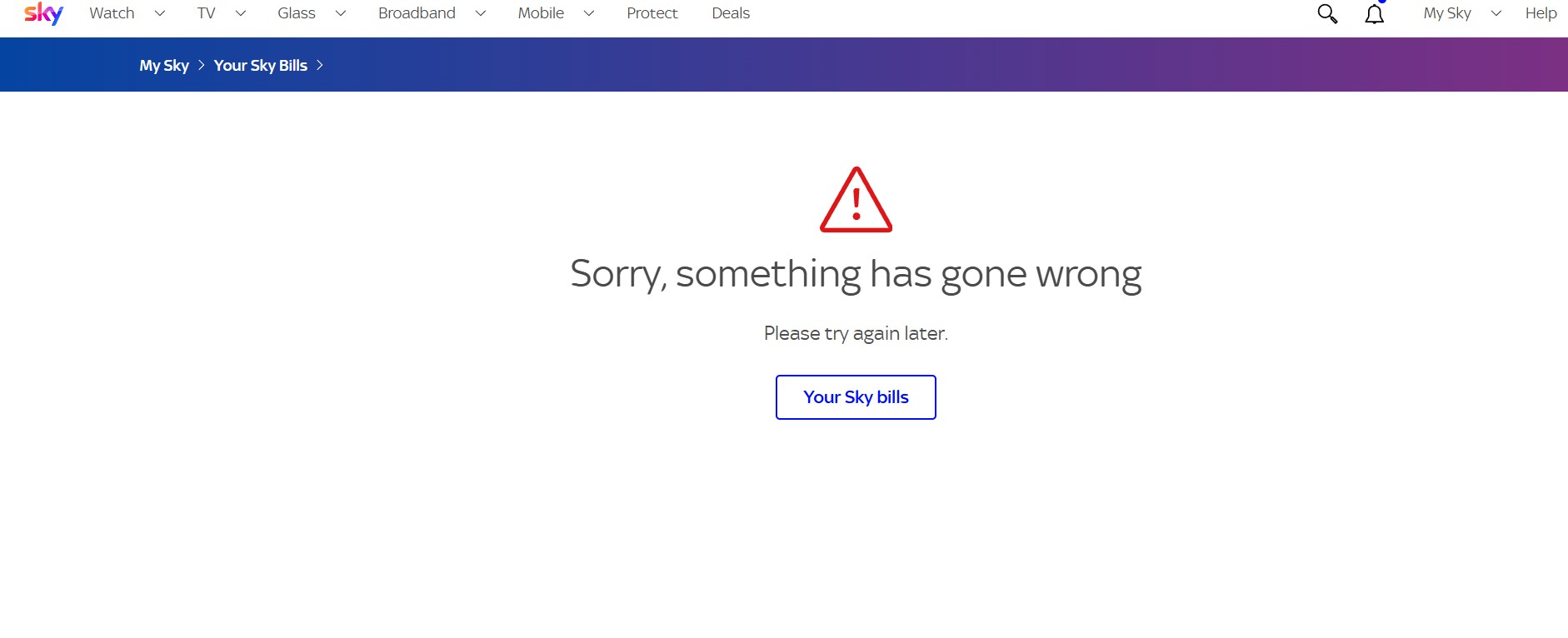 Unable to see itemized mobile bill | Sky Community