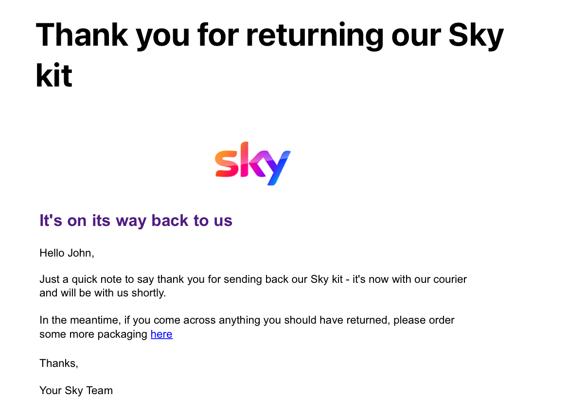 Sky Hub Returned Not Returned | Sky Community