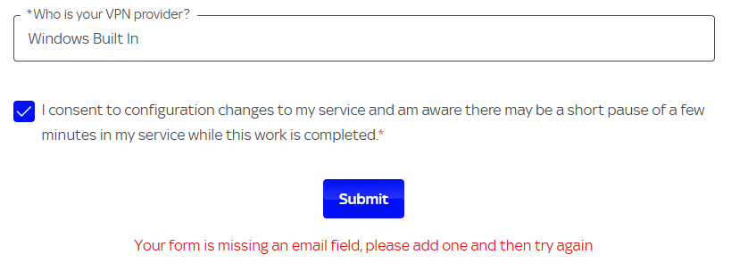 Unable to complete Hub configuration form that was... | Sky Community