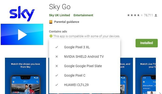 Sky Go not available for installation on ASUS Chro... - Sky Community