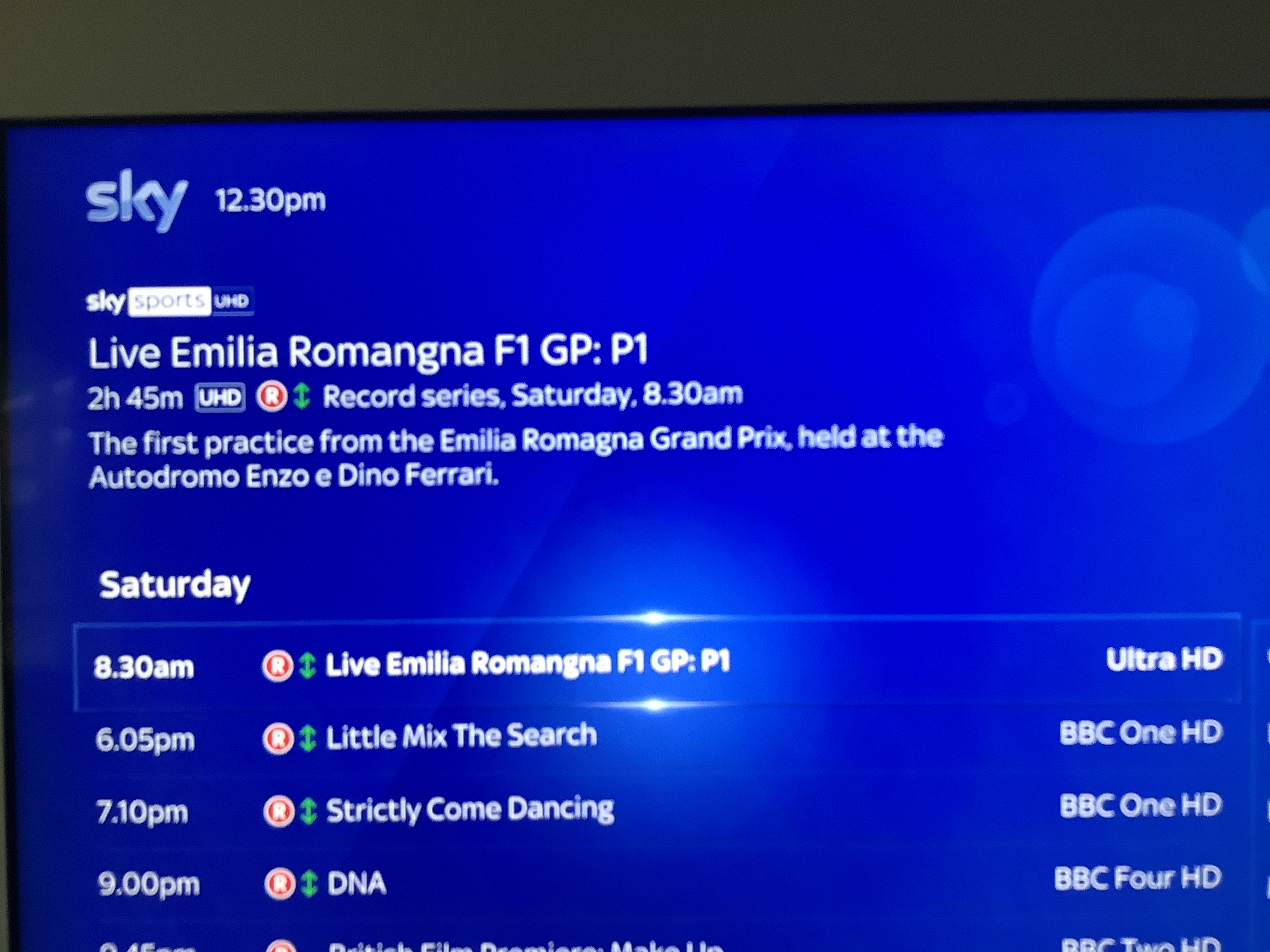 F1 in UHD on new Sky Q Interface - Sky Community