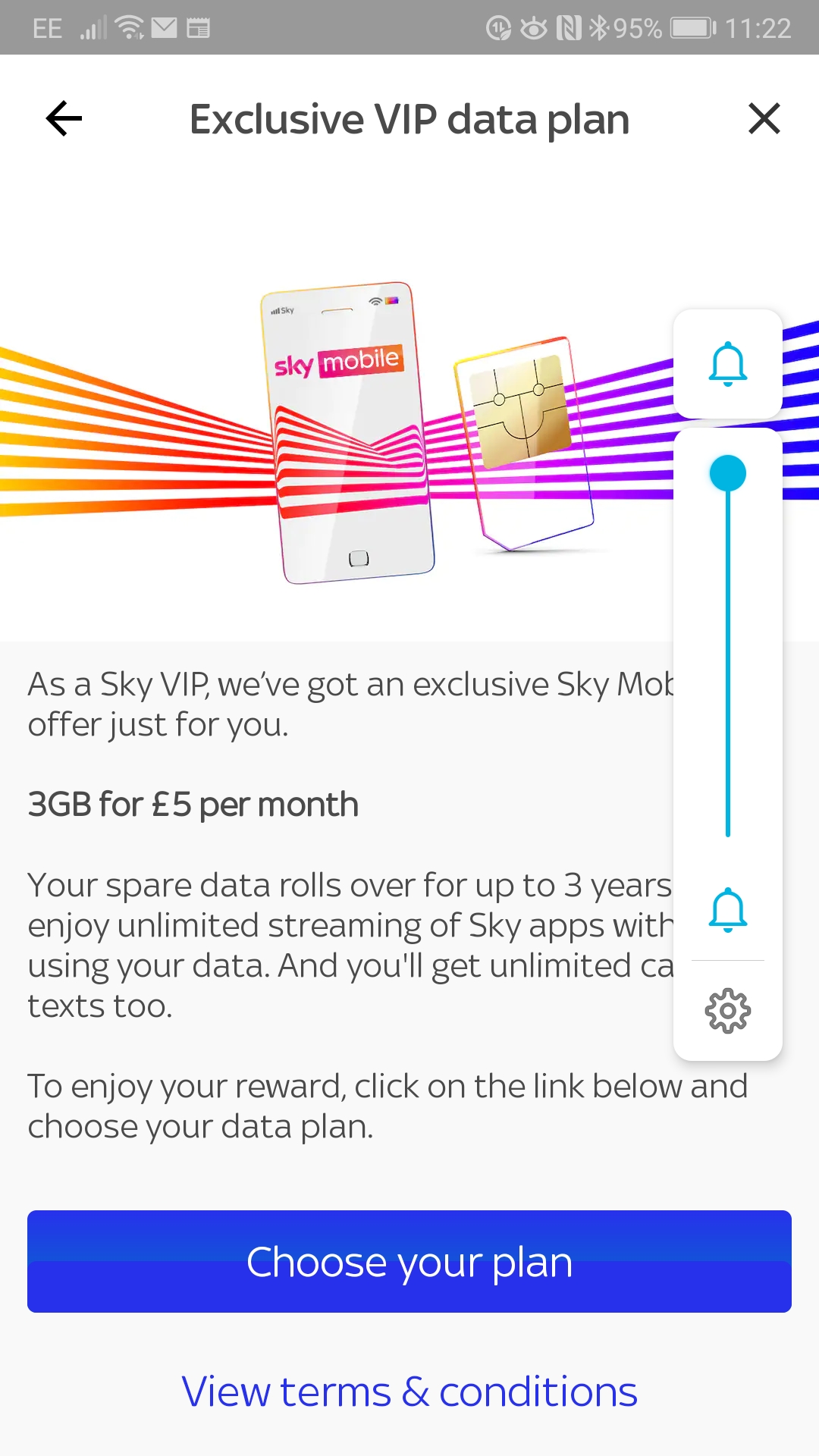 Answered: Sim only mobile 3gb - Sky VIP offers @£5pm, basket... | Sky ...