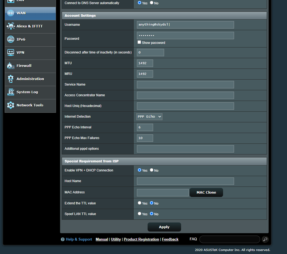 Draytek Vigor 130, ASUS ZenWifi AX and Sky superfa... | Sky Community