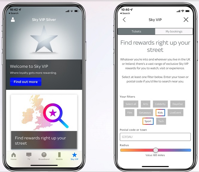 Sky VIP Reward Search in your area