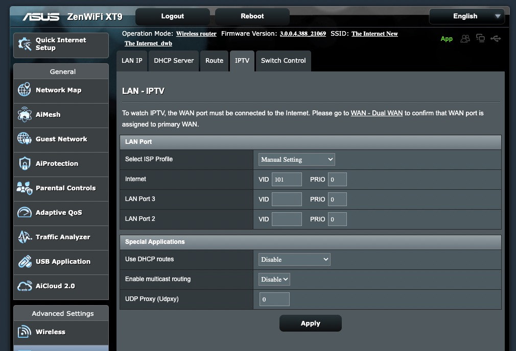 Using Asus XT9 with Sky FTTC | Sky Community