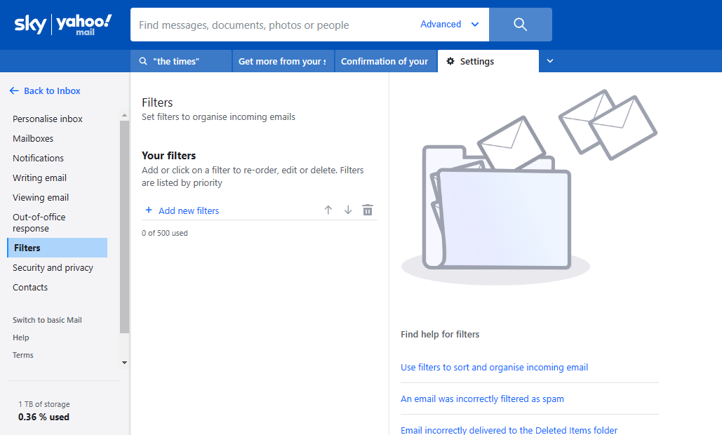 Not receiving mails | Sky Community