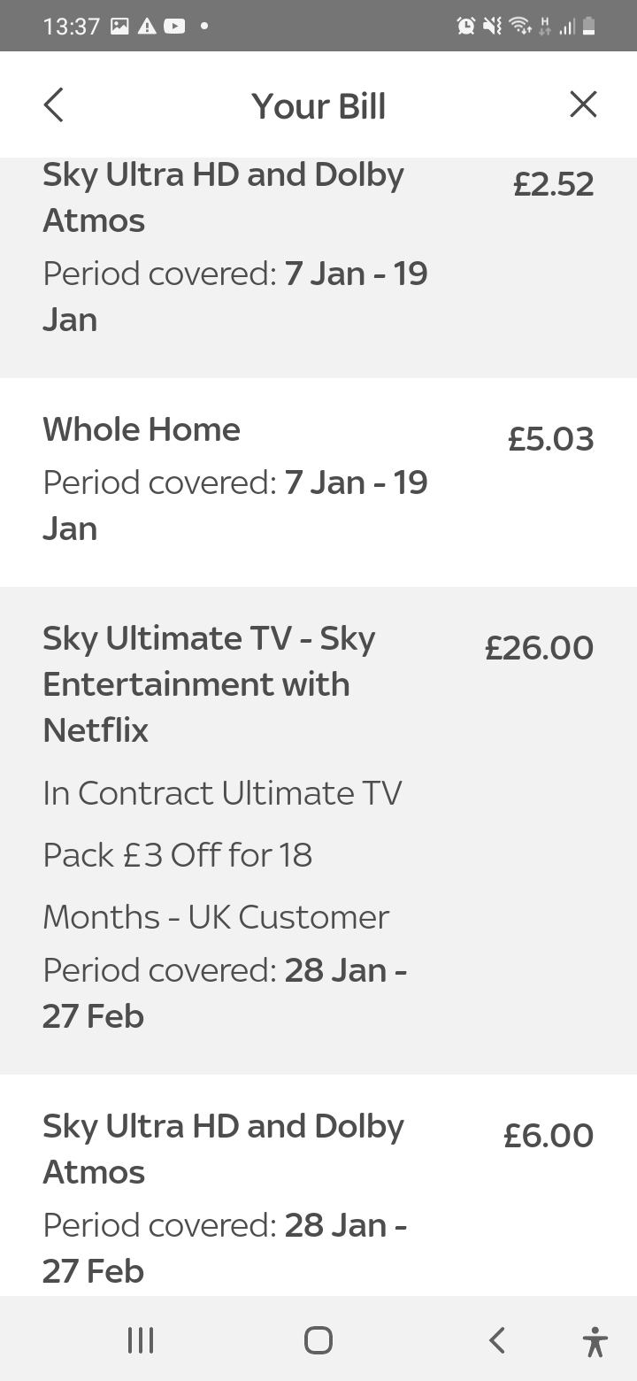 Answered: Bill payment | Sky Community