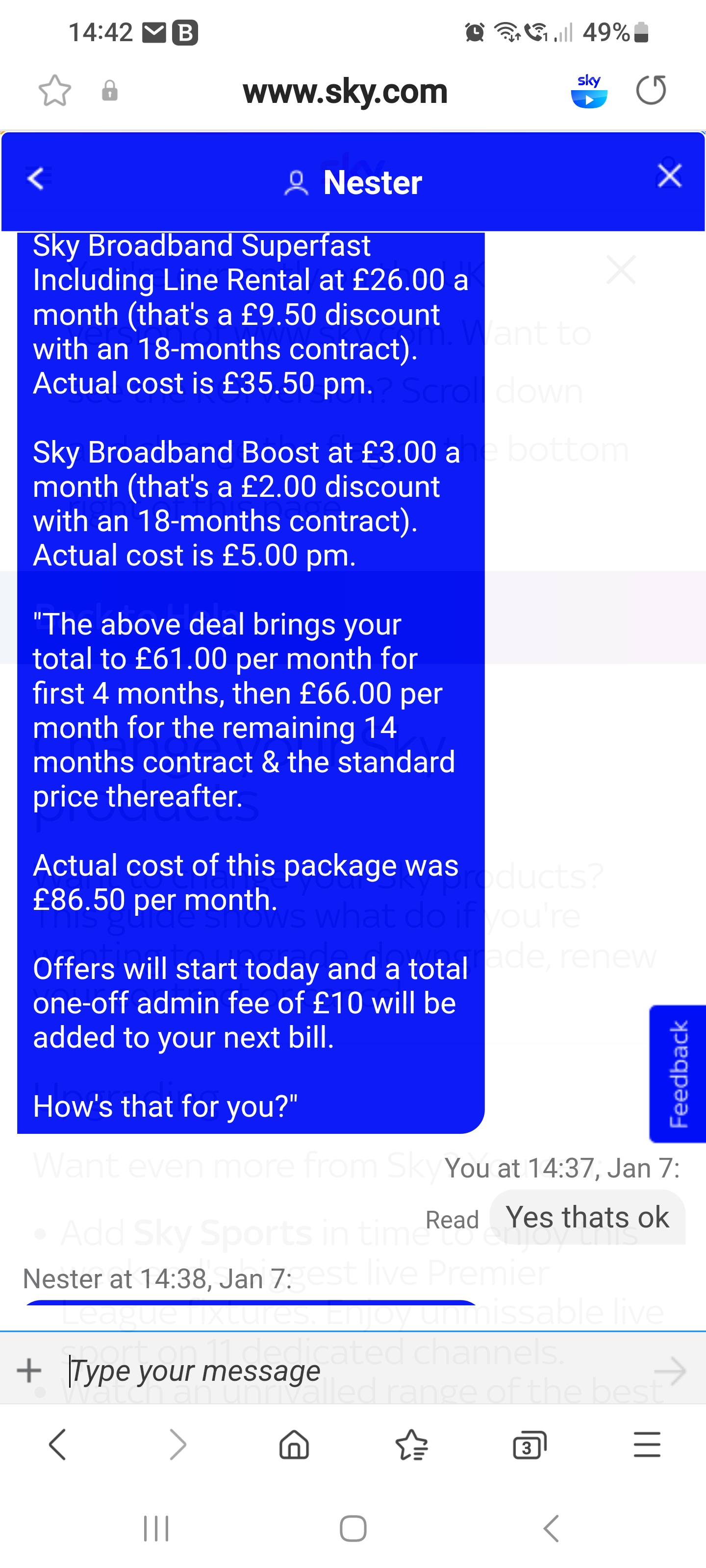 My bill is higher than agreed | Sky Community