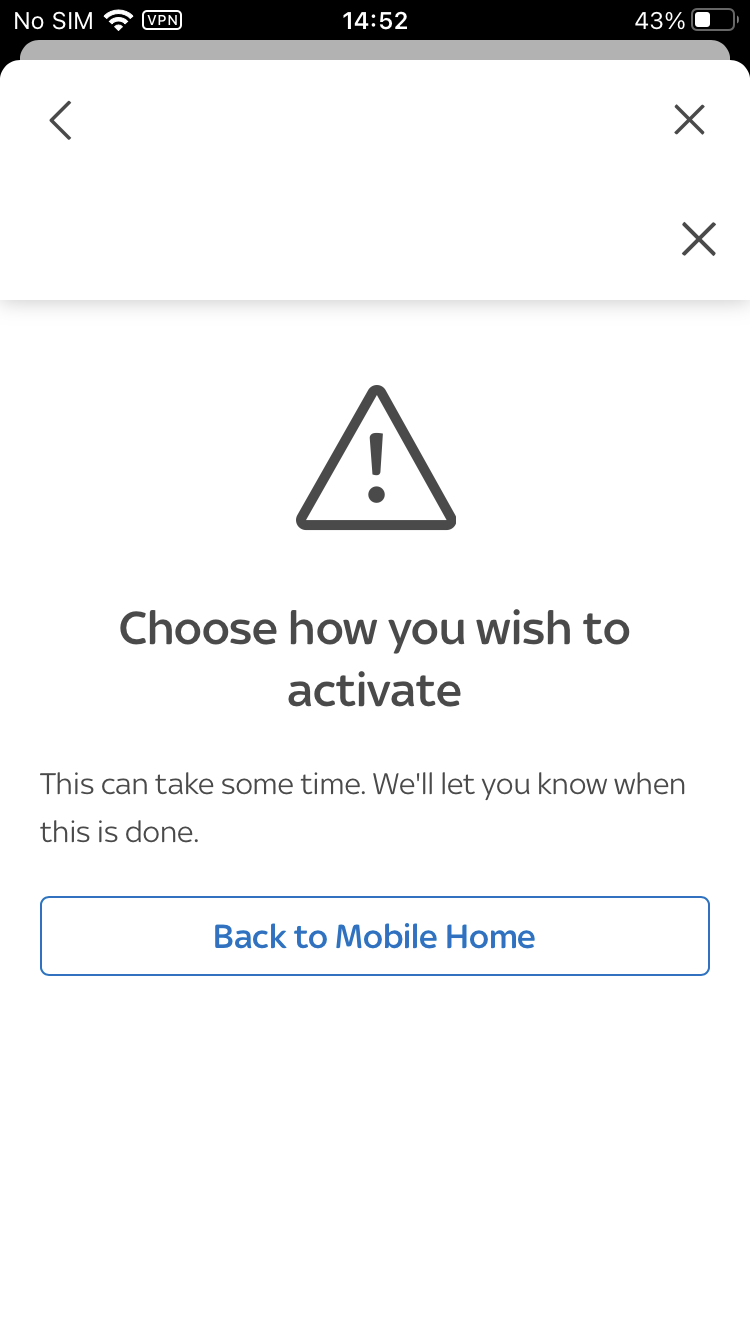 Sim activation on moving from Vodafone | Sky Community
