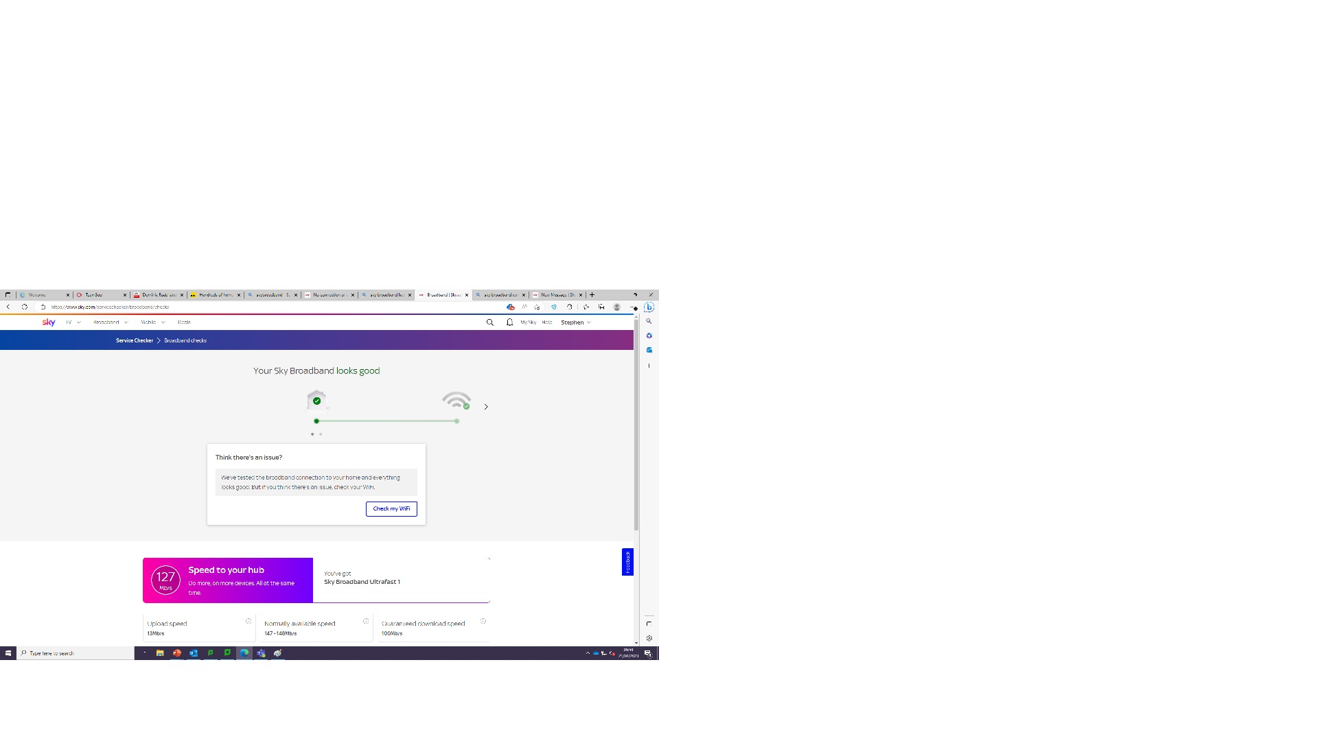 Broadband Hub loss of internet | Sky Community
