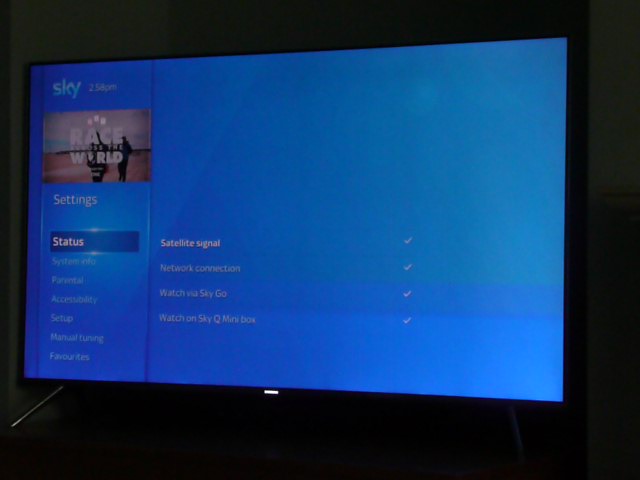 horizontal band moving down tv screen sky q box | Sky Community