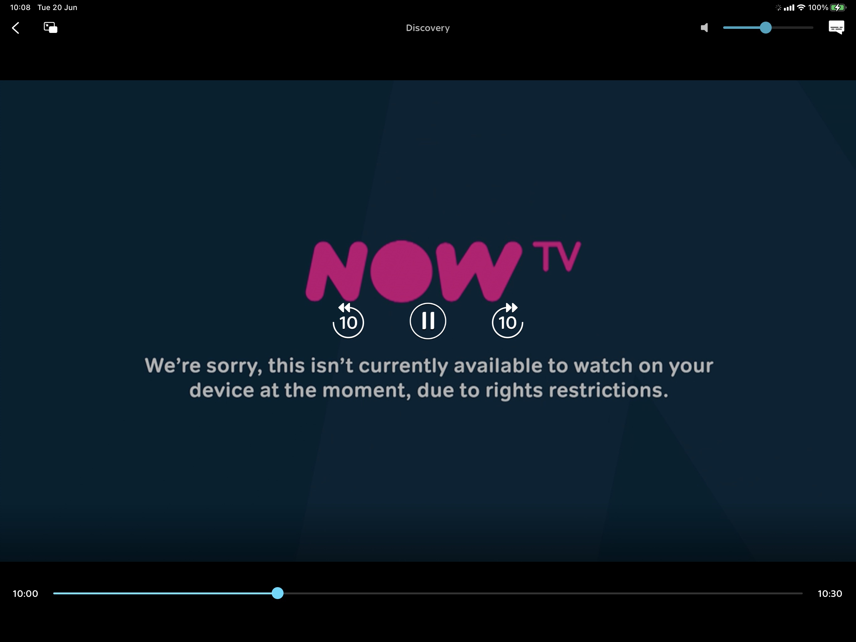 Discovery Channels not available on Sky Go | Sky Community